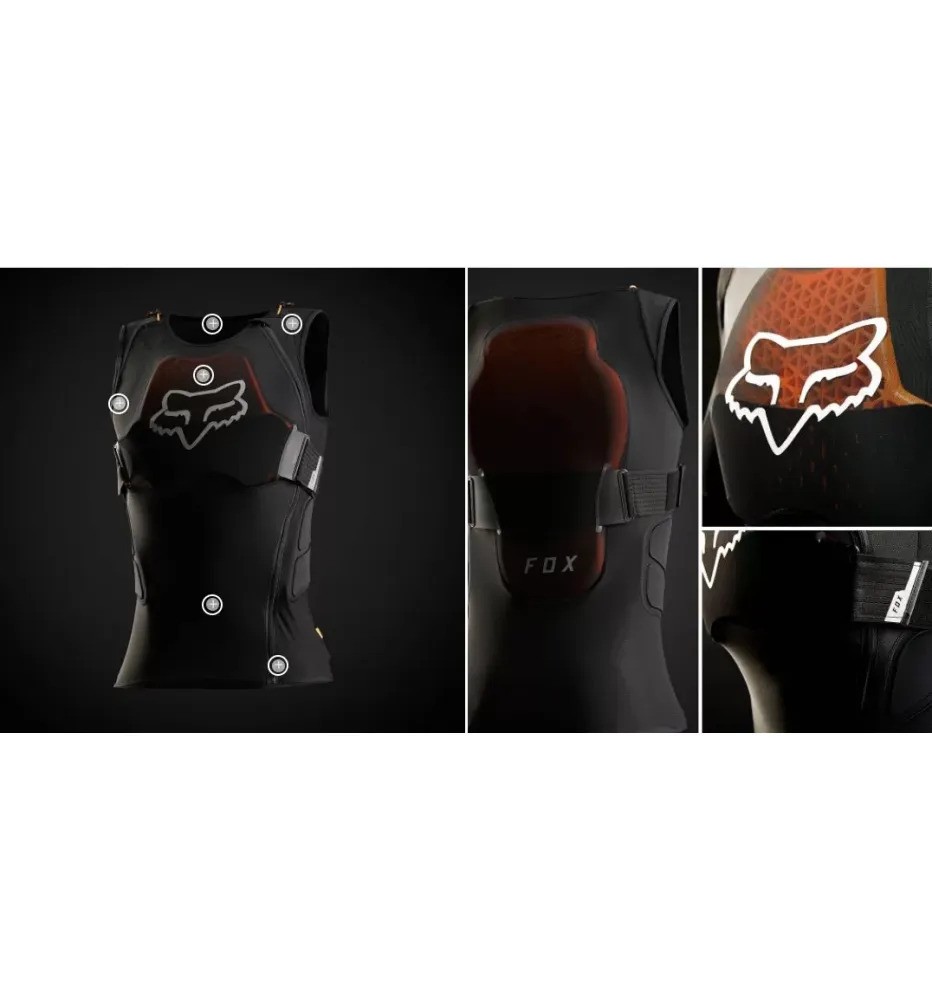 Jofa FOX BASE FRAME PRO D3O SIN MANGA NEGRO